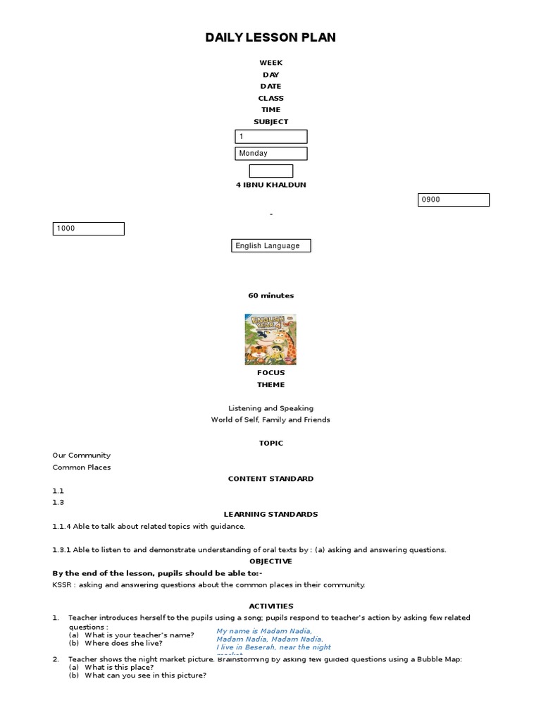 Template Asal Nadia Rahim (Bi Y4, PK, MZ) | PDF | Reading Comprehension ...