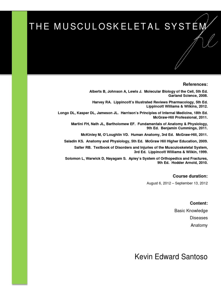 The Musculoskeletal System | PDF | Muscle Contraction | Bone