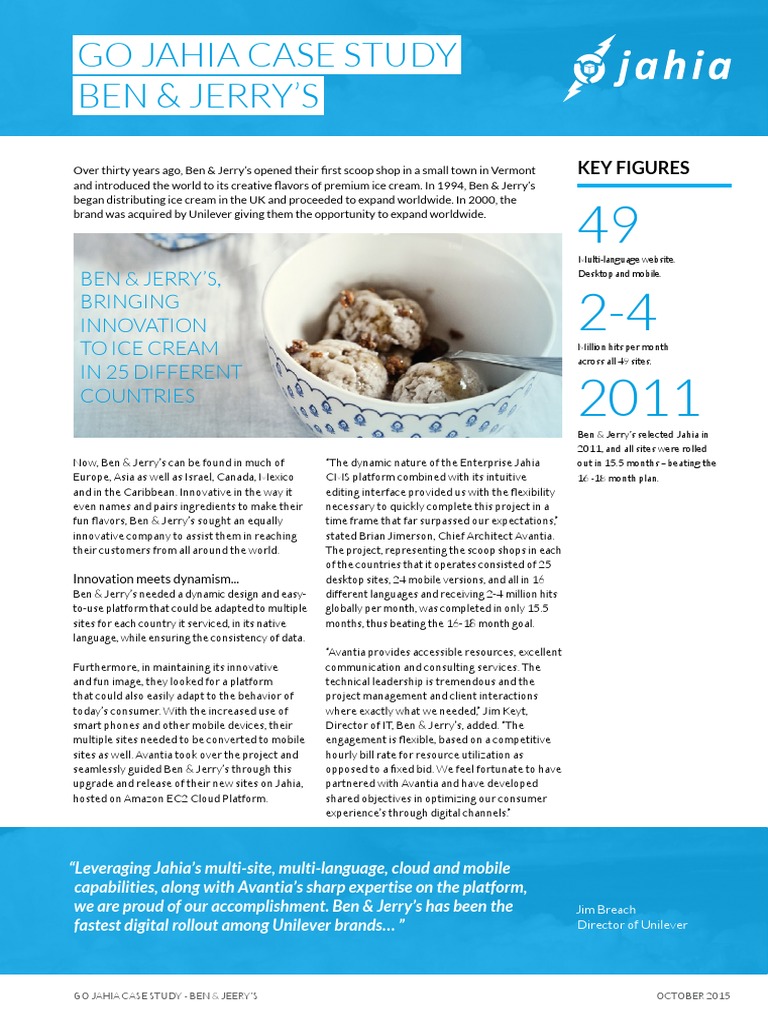 Go Jahia Case Study Ben & Jerry'S | PDF | Cloud Computing | Digital ...