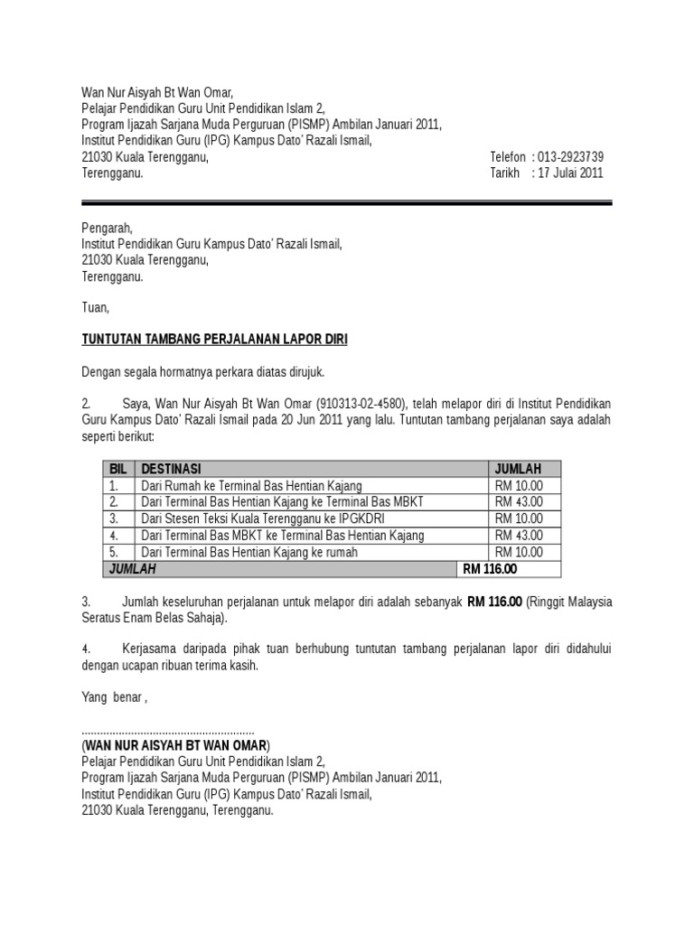 Surat Claim | PDF | Perjalanan