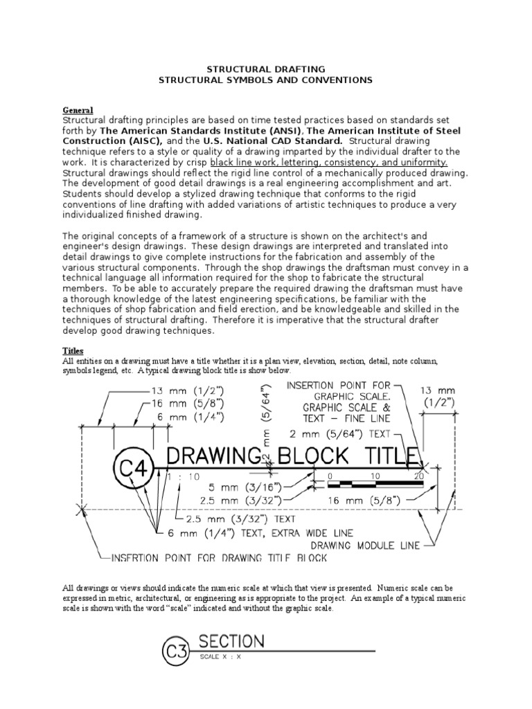 Structural Drafting Structural Symbols and Conventions General | PDF ...