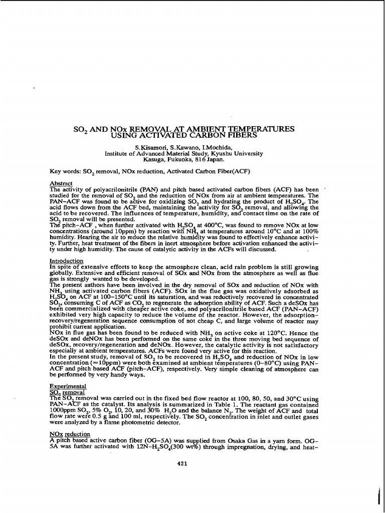 Sox and Nox Removal | PDF | N Ox | Humidity