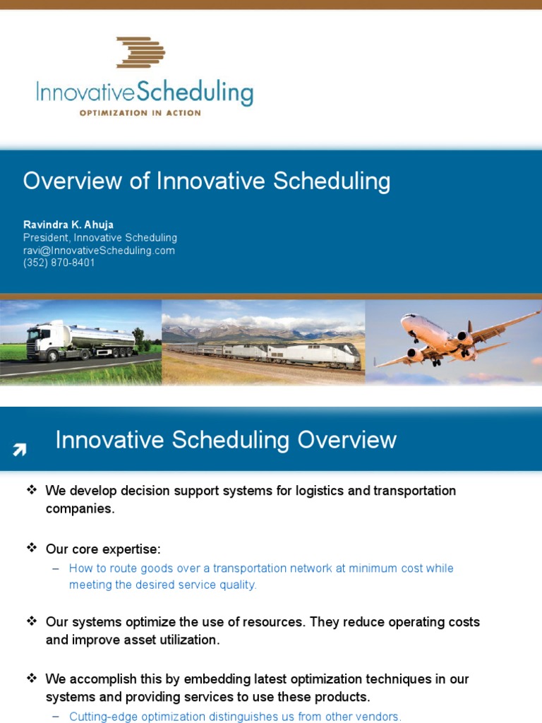 Innovative Scheduling Overview | PDF | Mathematical Optimization | Computing