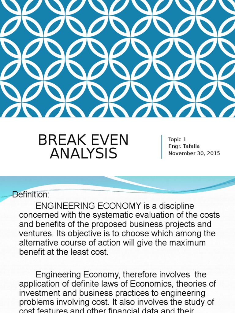 Break Even Analysis | PDF | Economics | Business Economics