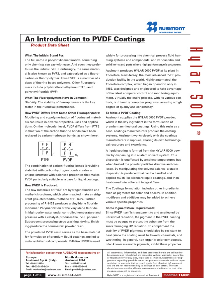 An Introduction To PVDF Coatings: Product Data Sheet | Download Free ...