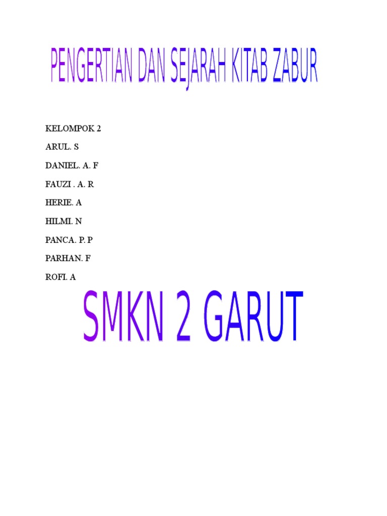 Pengertian Dan Sejarah Kitab Zabur | PDF