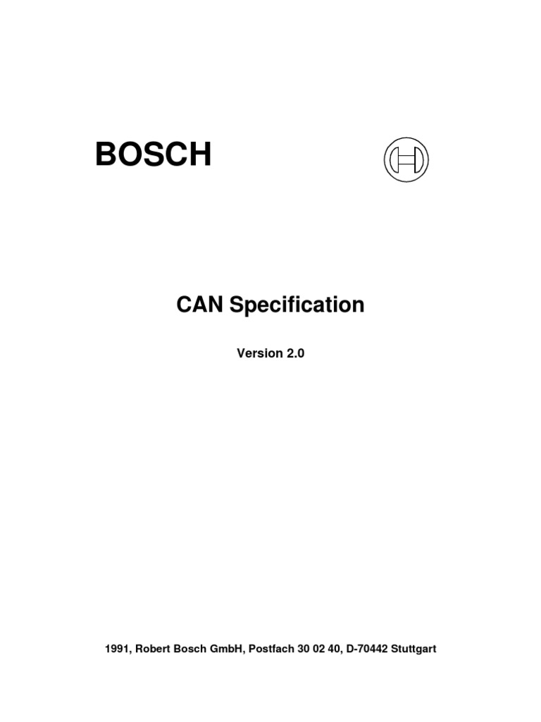 CAN Specification Version 2 BOSCH | PDF | Osi Model | Computer Engineering