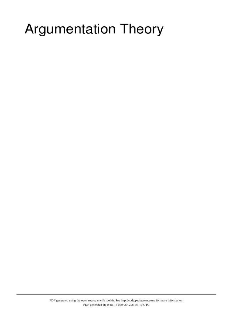 Argumentation Theory Pdf Argumentation Theory Argument