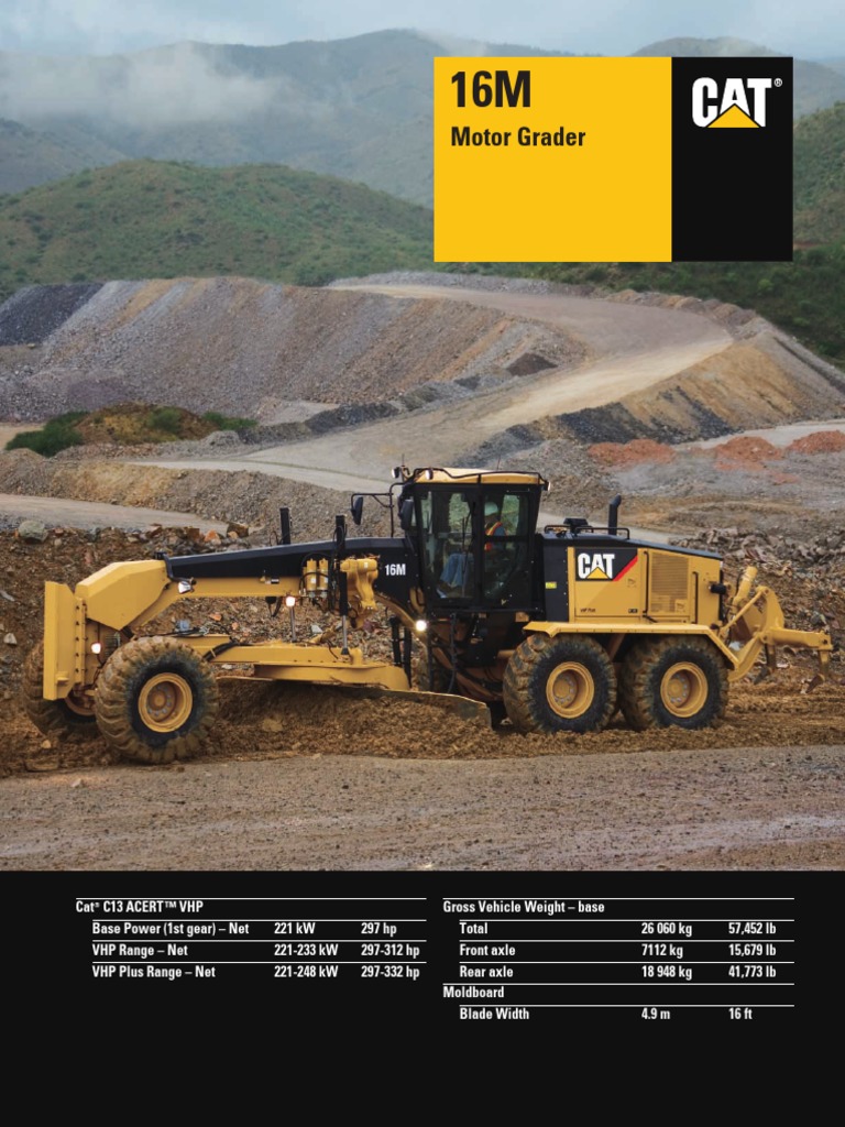 Cat 16M Motor Grader PDF | PDF | Transmission (Mechanics) | Engines