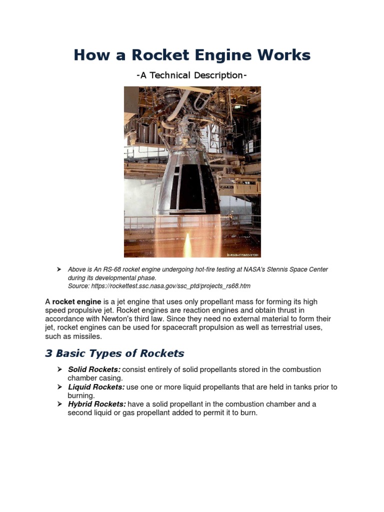 How A Rocket Engine Works | PDF | Rocket Engine | Rocket Propellant
