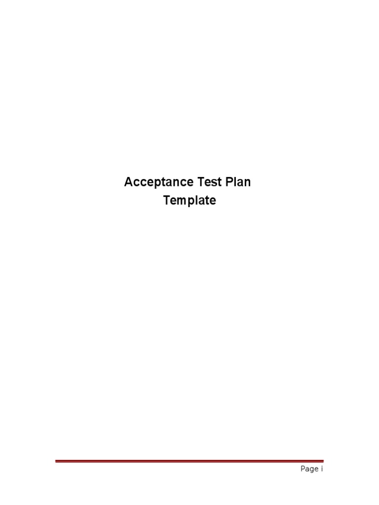 Acceptance Test Plan Template | PDF | Computing | Computer Engineering
