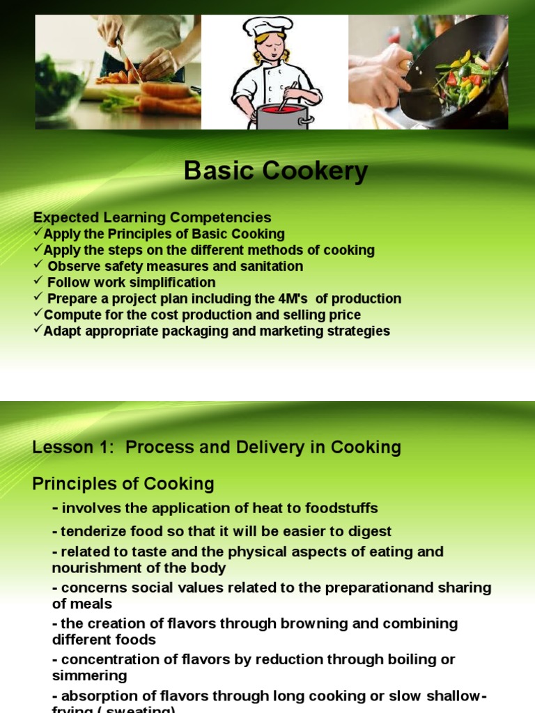 Basic Cookery: Expected Learning Competencies | PDF | Cookware And ...