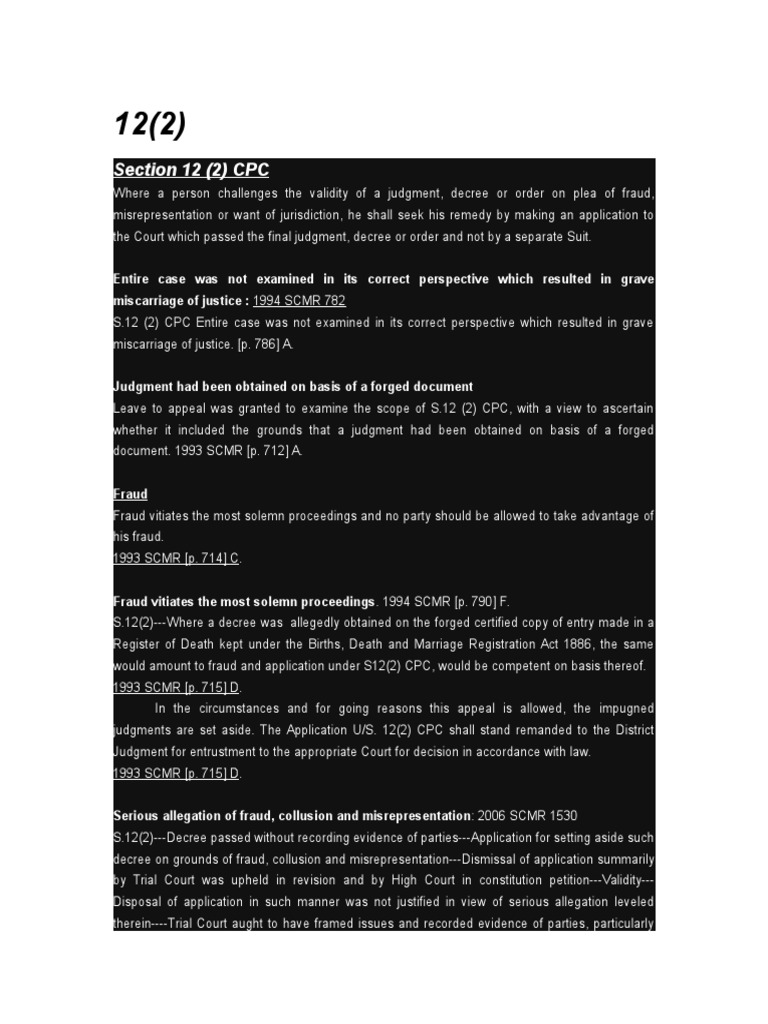 12 (2) CPC | PDF | Lawsuit | Pleading