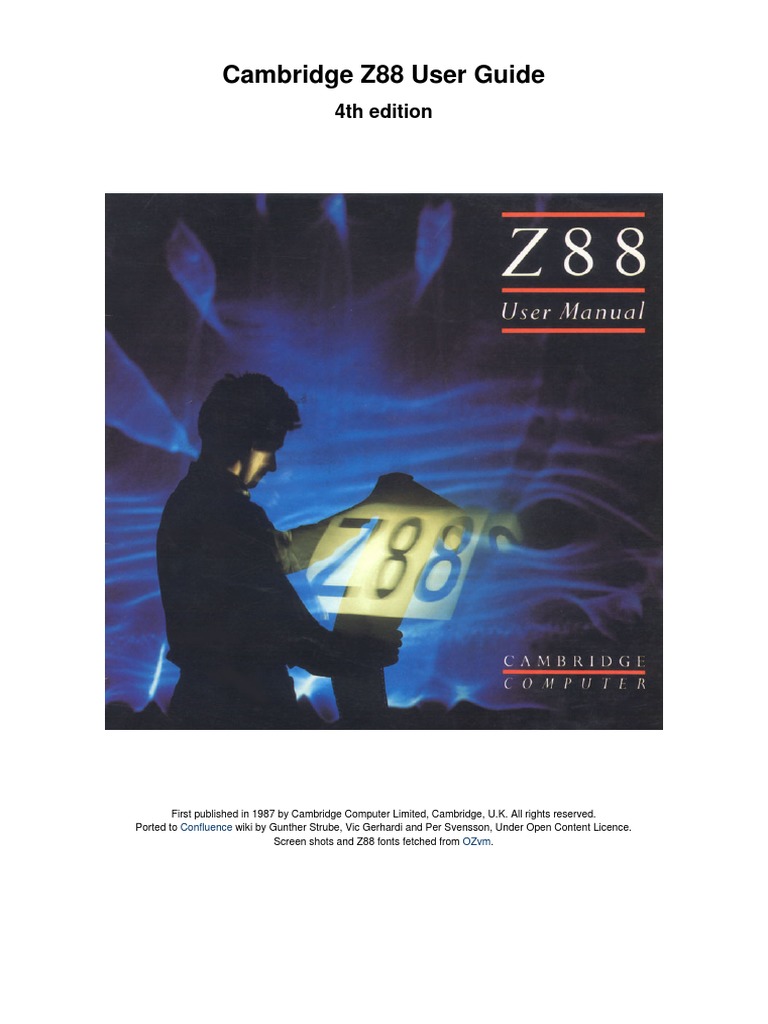 Z88 User Guide V4 | PDF | Computer Keyboard | Menu (Computing)