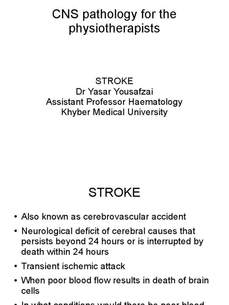 CNS Pathology Stroke | PDF | Stroke | Ischemia