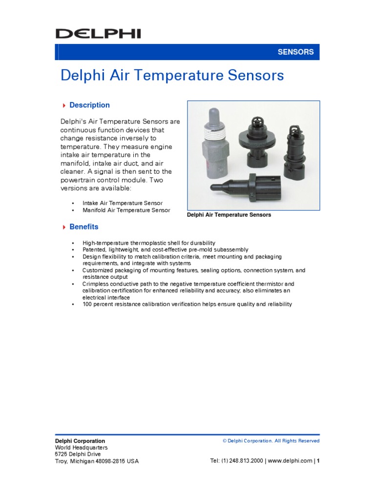 Delphi Air Temperature Sensors | PDF | Thermometer | Electrical ...