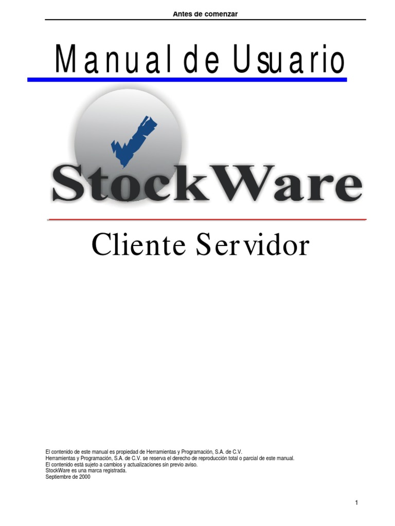 Manual Stockware | PDF | Point and Click | Ventana (informática)