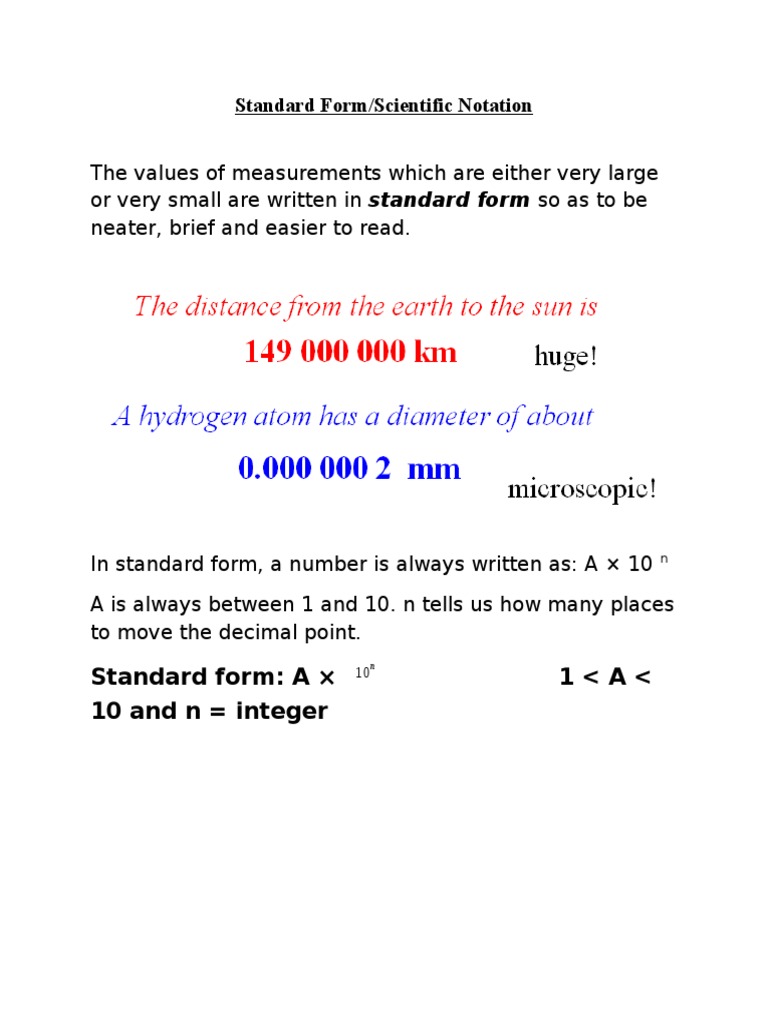 Understanding Standard Form & Scientific Notation | PDF