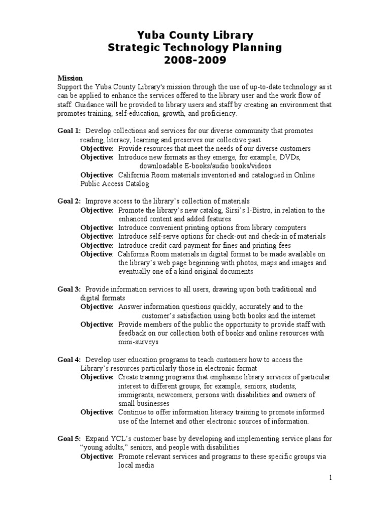 Strategic Tech Plan 0809 | PDF | Libraries | Information Technology