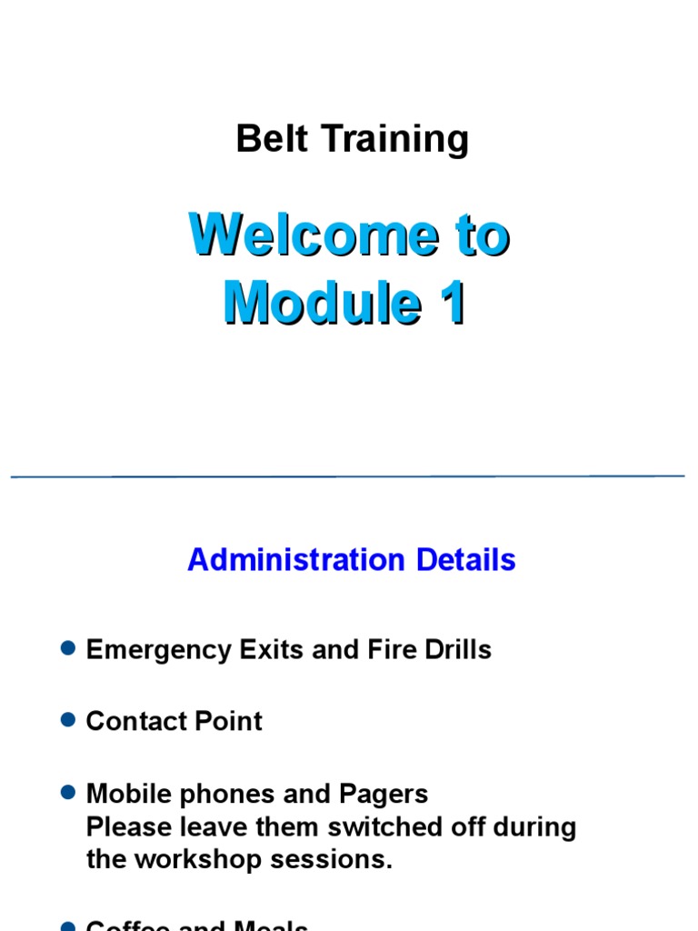 Black Belt Training - Module 1 - Day 1 | PDF | Six Sigma | Data Analysis
