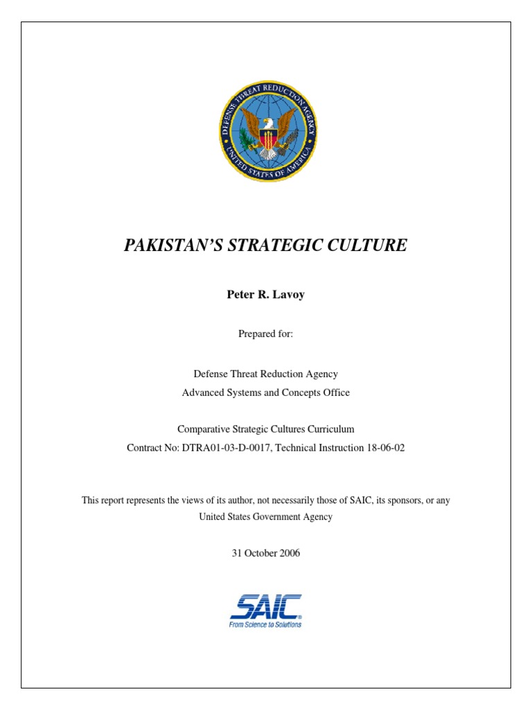Pakistan Strategic Culture... Paper | PDF | India–Pakistan Relations ...