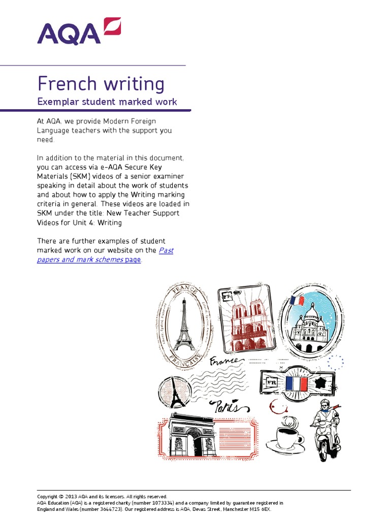 French Writing: Exemplar Student Marked Work | PDF | Grammatical Tense ...