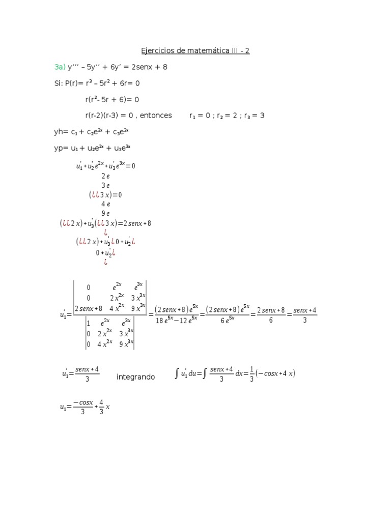 Resolución de Los Ejercicios de Matemática 3