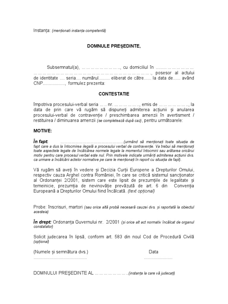 Model Contestatie | PDF