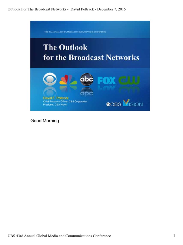 UBS 2015 Final Final WithNotes | PDF | Nielsen Ratings | Television Network