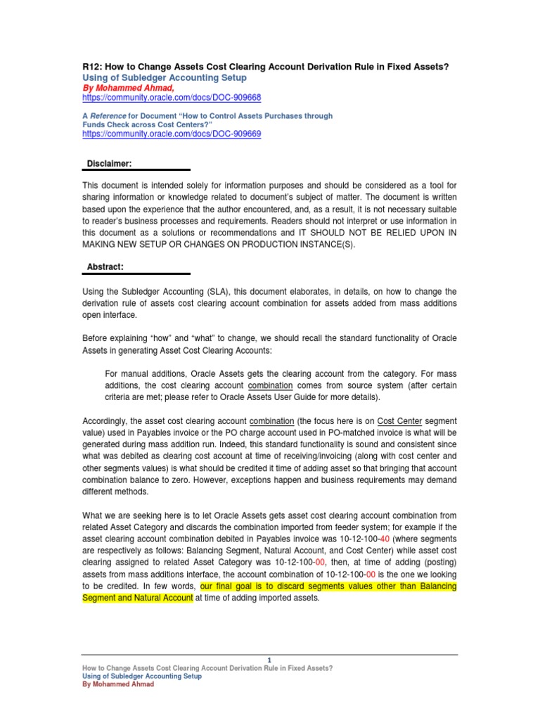How To Change Assets Cost Clearing Account Derivation Rule in Fixed ...