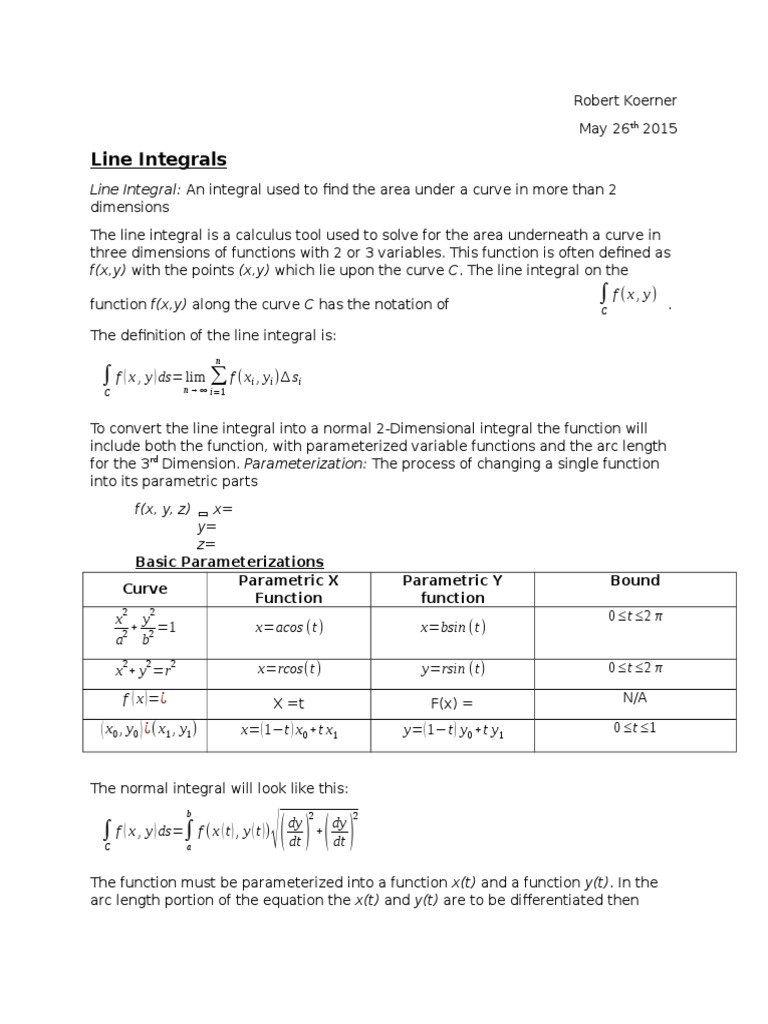 Understanding Line Integrals: A Comprehensive Explanation of Parameterizing Curves, Calculating ...