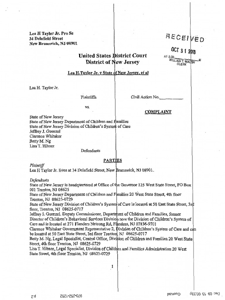 Lea H. Taylor V New Jersey Department of Children and Families | PDF | Negligence | Arbitration