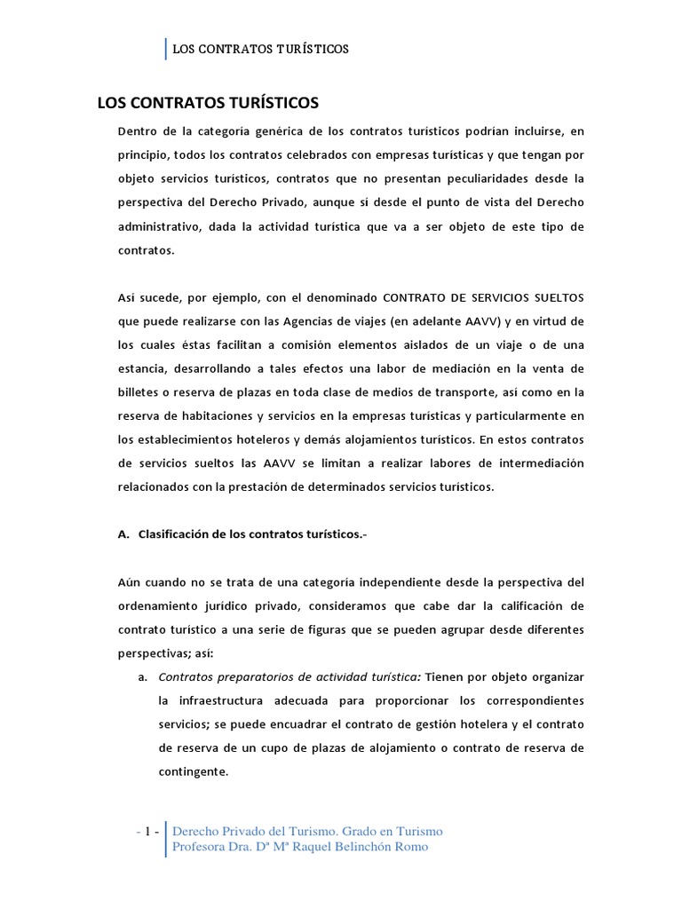 Los Contratos Turísticos | PDF | Turismo | Justicia