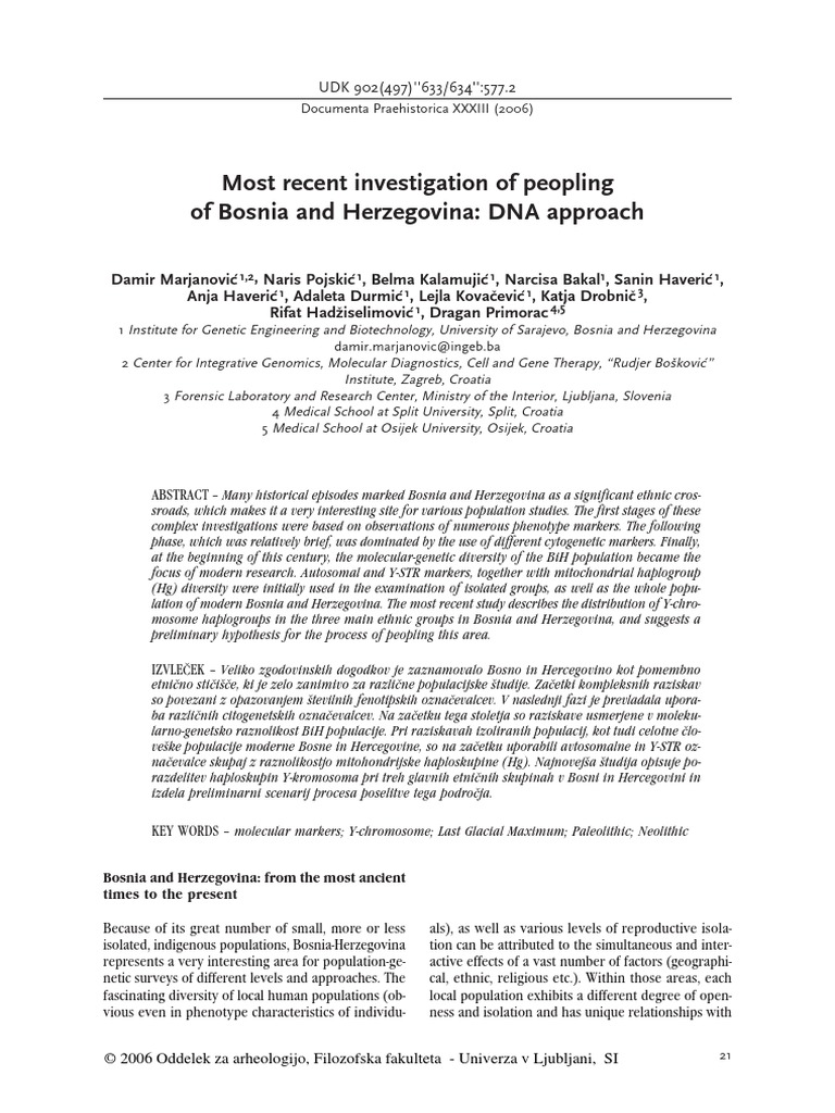 Bosnian DNA | PDF | Bosnia And Herzegovina | Haplotype