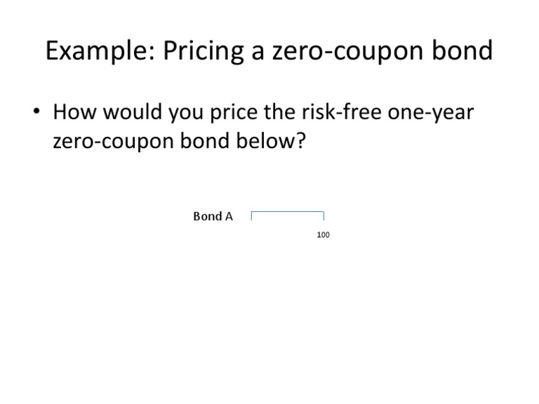 Example: Pricing A Zero-Coupon Bond: - How Would You Price The Risk ...
