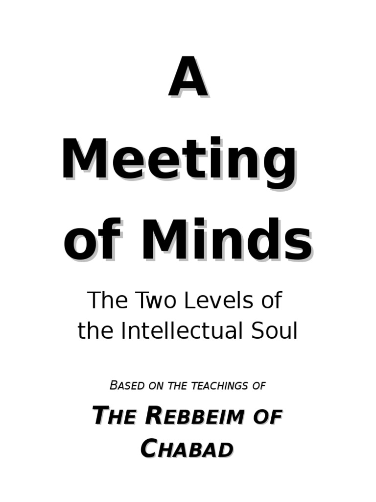 A Meeting of Minds | PDF | Chabad | Soul
