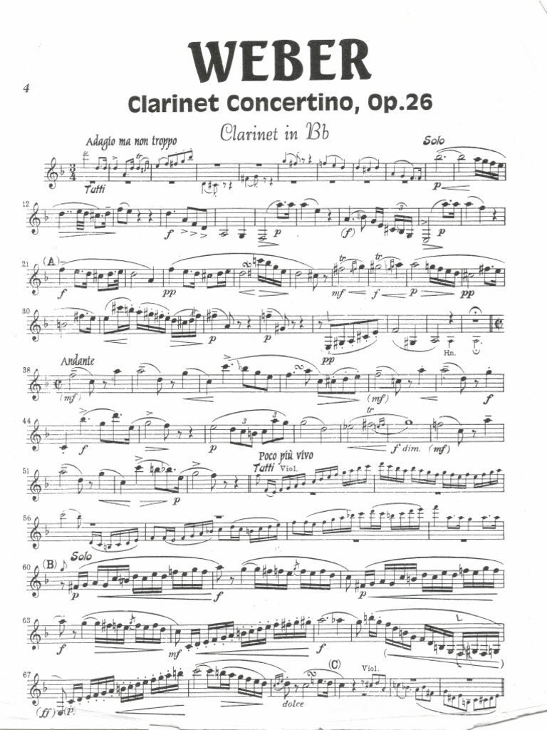 Weber Clarinet Concertino Op. 26 | PDF