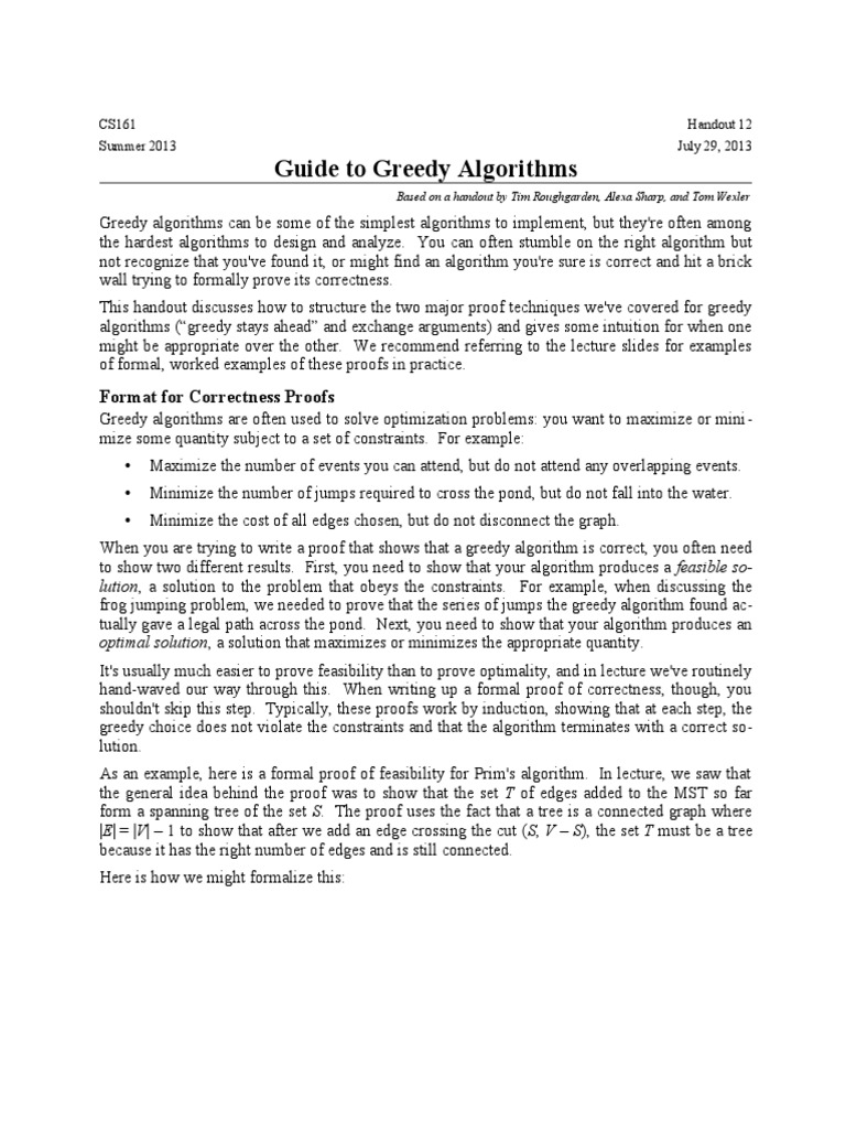 120 Guide To Greedy Algorithms | PDF | Mathematical Optimization | Algorithms