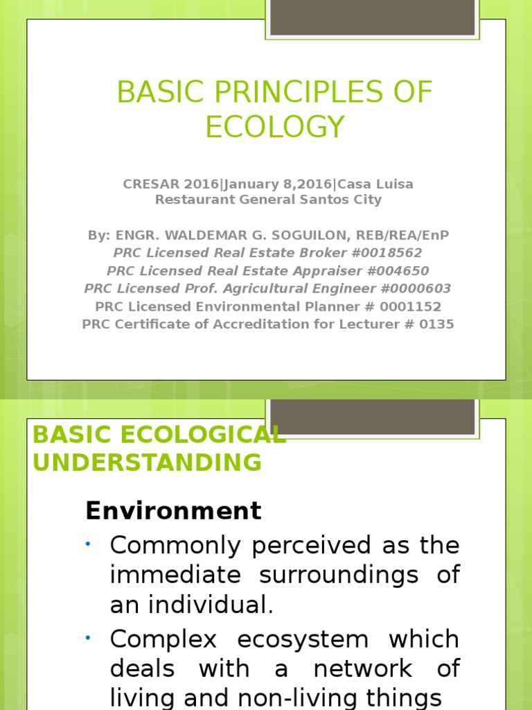 Principles of Ecology Explained | PDF | Environmental Impact Assessment ...