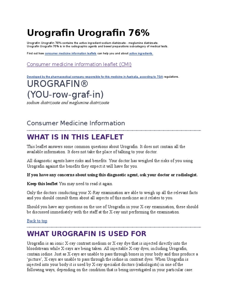 Urografin Urografin 76 | PDF | Allergy | Hyperthyroidism