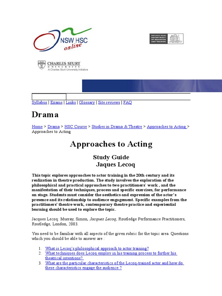 Suzuki Method of Actor Training | PDF | Acting | Theatre