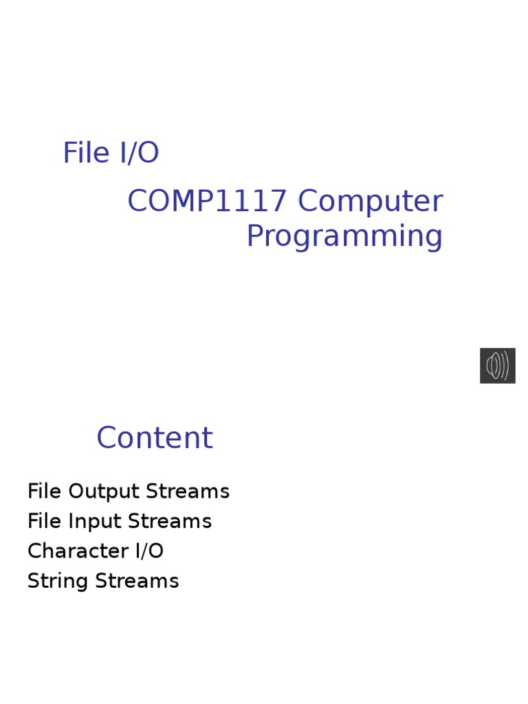 File I/O: COMP1117 Computer Programming | PDF | Input/Output | Streaming Media