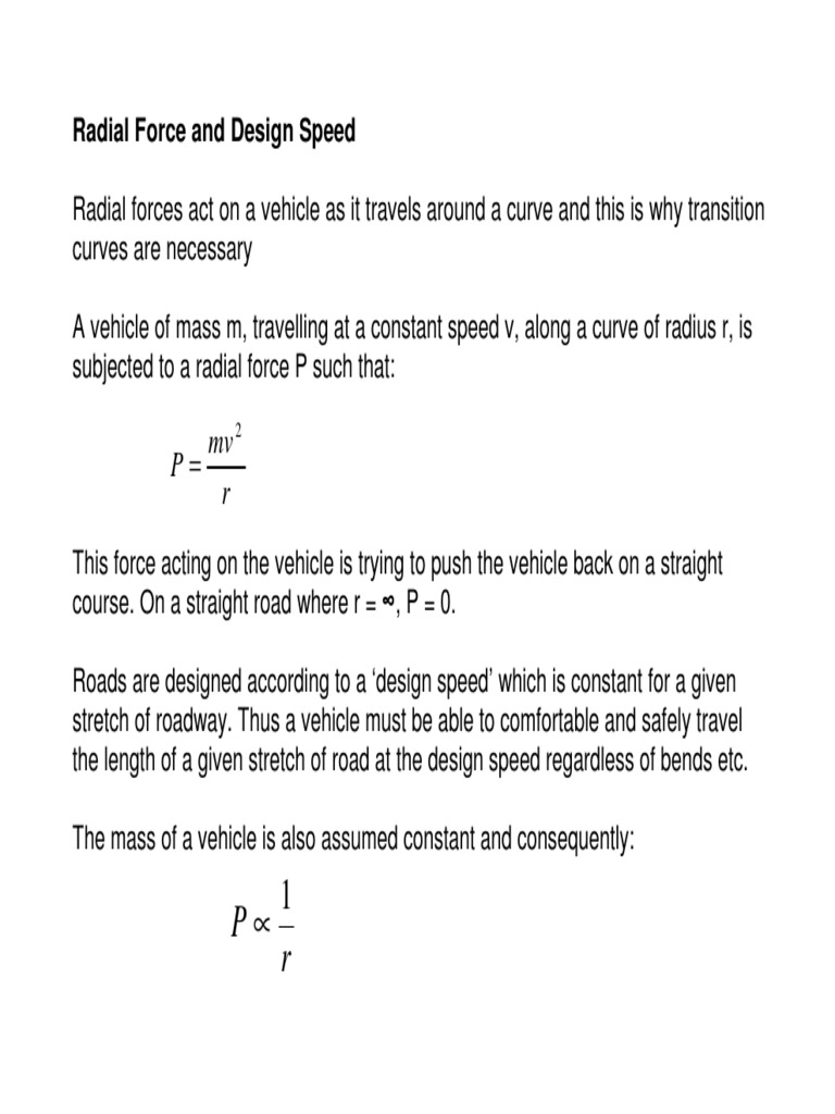 Radial Forces and Road Design Speed | PDF | Science & Mathematics