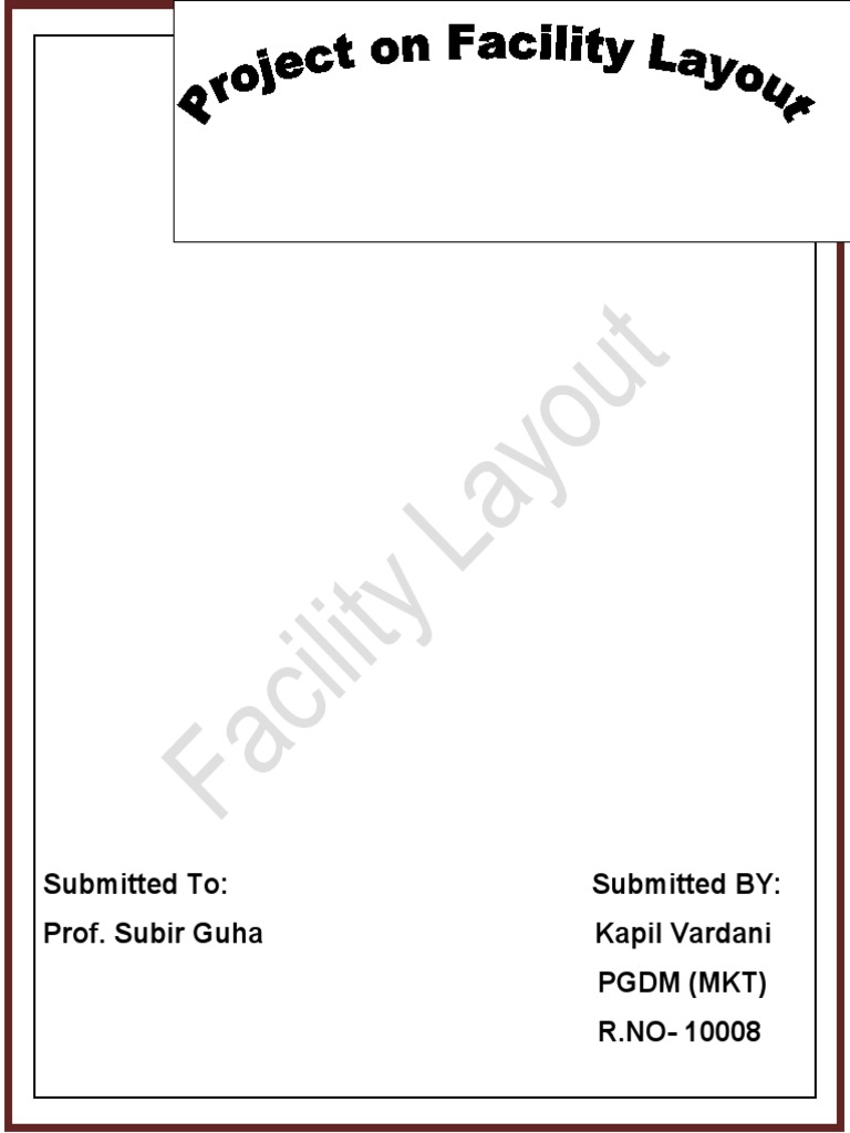 Project of Facility Layout | PDF
