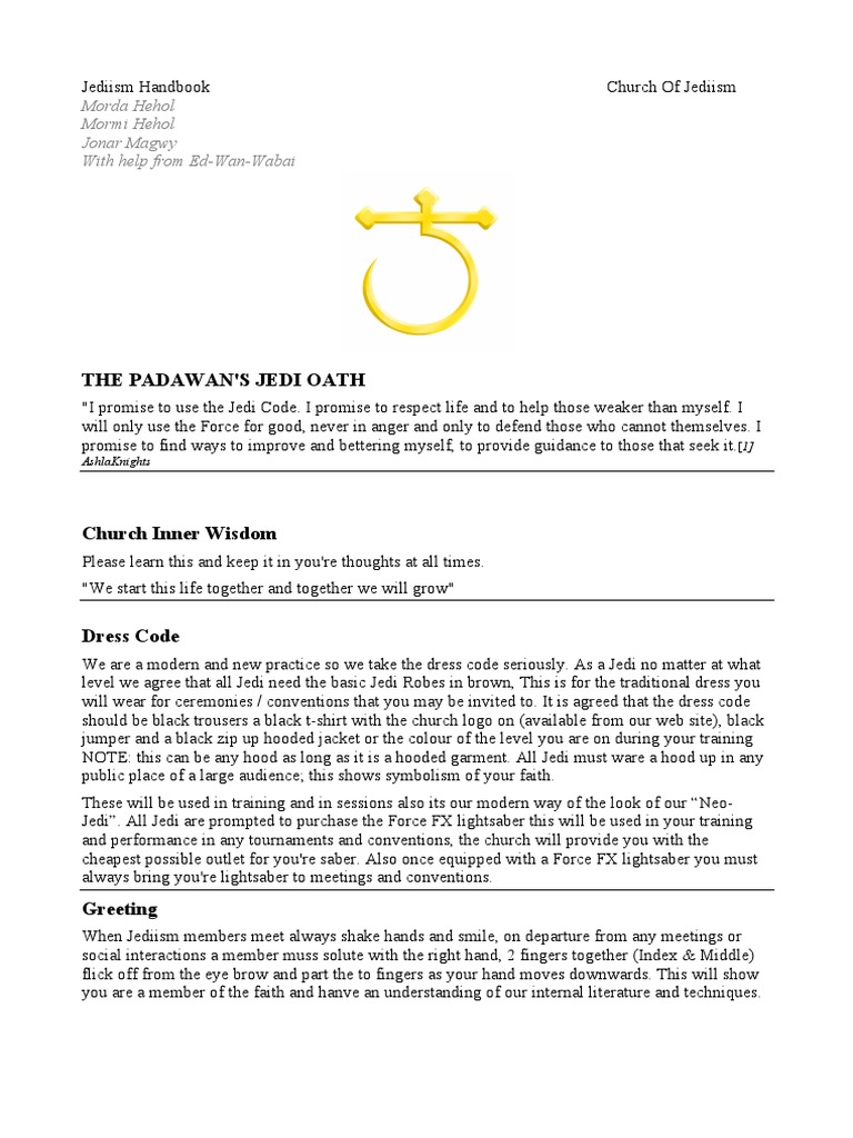 Jediism Pocket Book - Church of Jediism | PDF | Jedi | The Force (Star ...