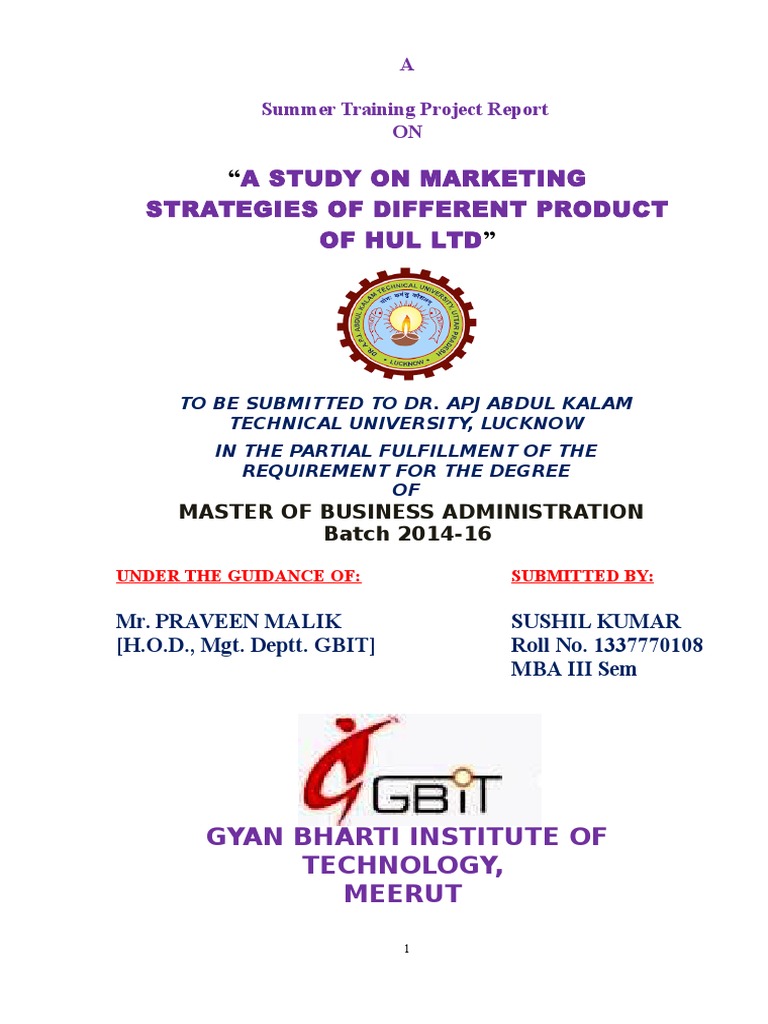 HUL Marketing Strategies Report | PDF | Public Relations | Advertising