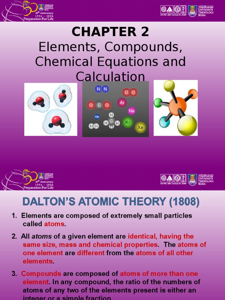 Chemical Elements and Compounds Overview | PDF | Mole (Unit) | Molar ...
