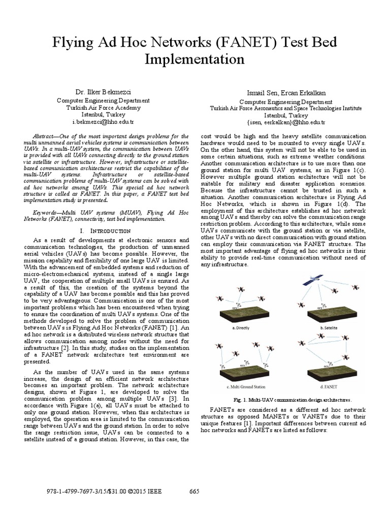 Flying Ad Hoc Networks (FANET) Test Bed Implementation | PDF | Unmanned ...