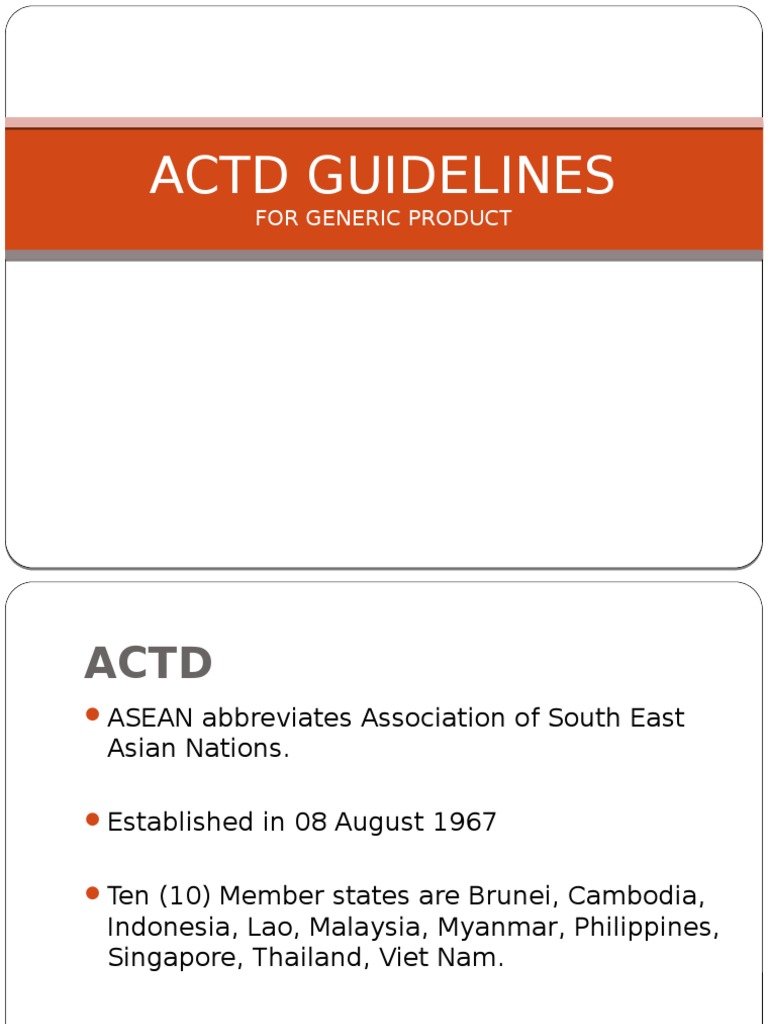 ACTD Guidelines | PDF | Clinical Trial | Specification (Technical Standard)