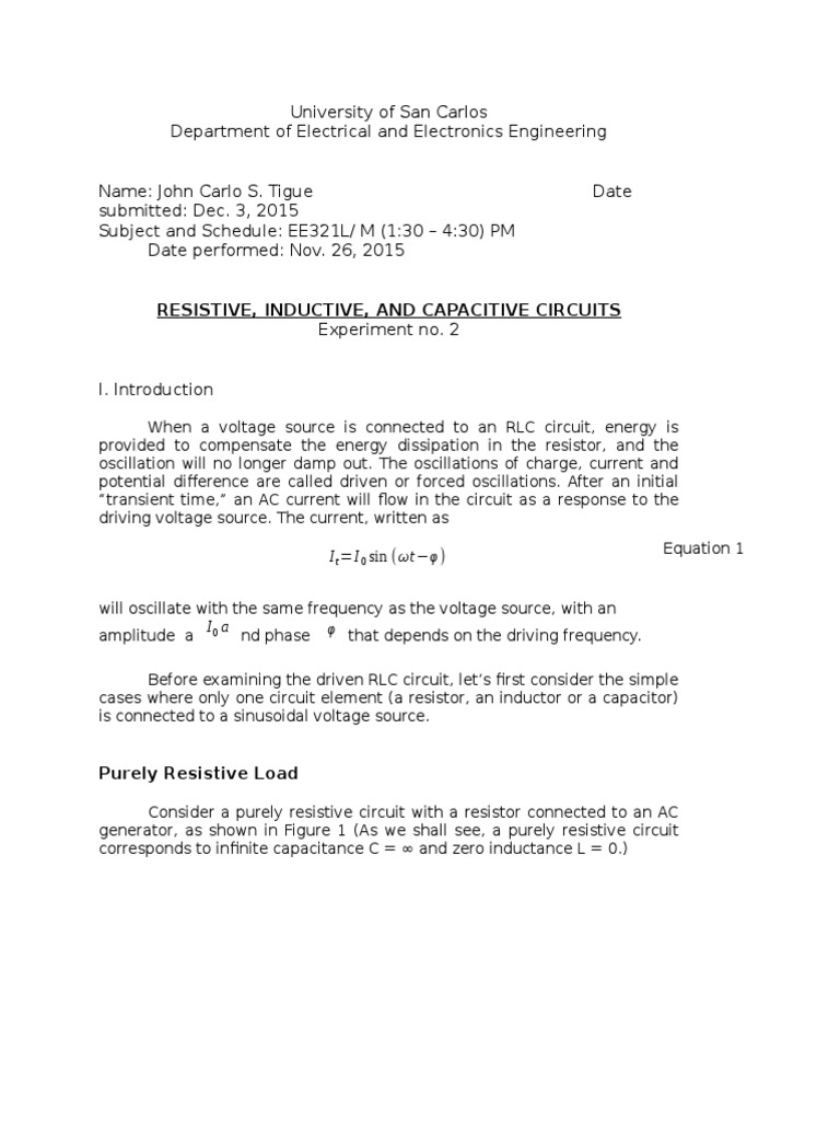 Ac Lab | PDF | Electrical Network | Inductor